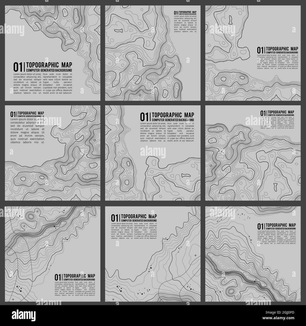Grauen Konturen vektor Topographie. Geographische Berg Topographie ...