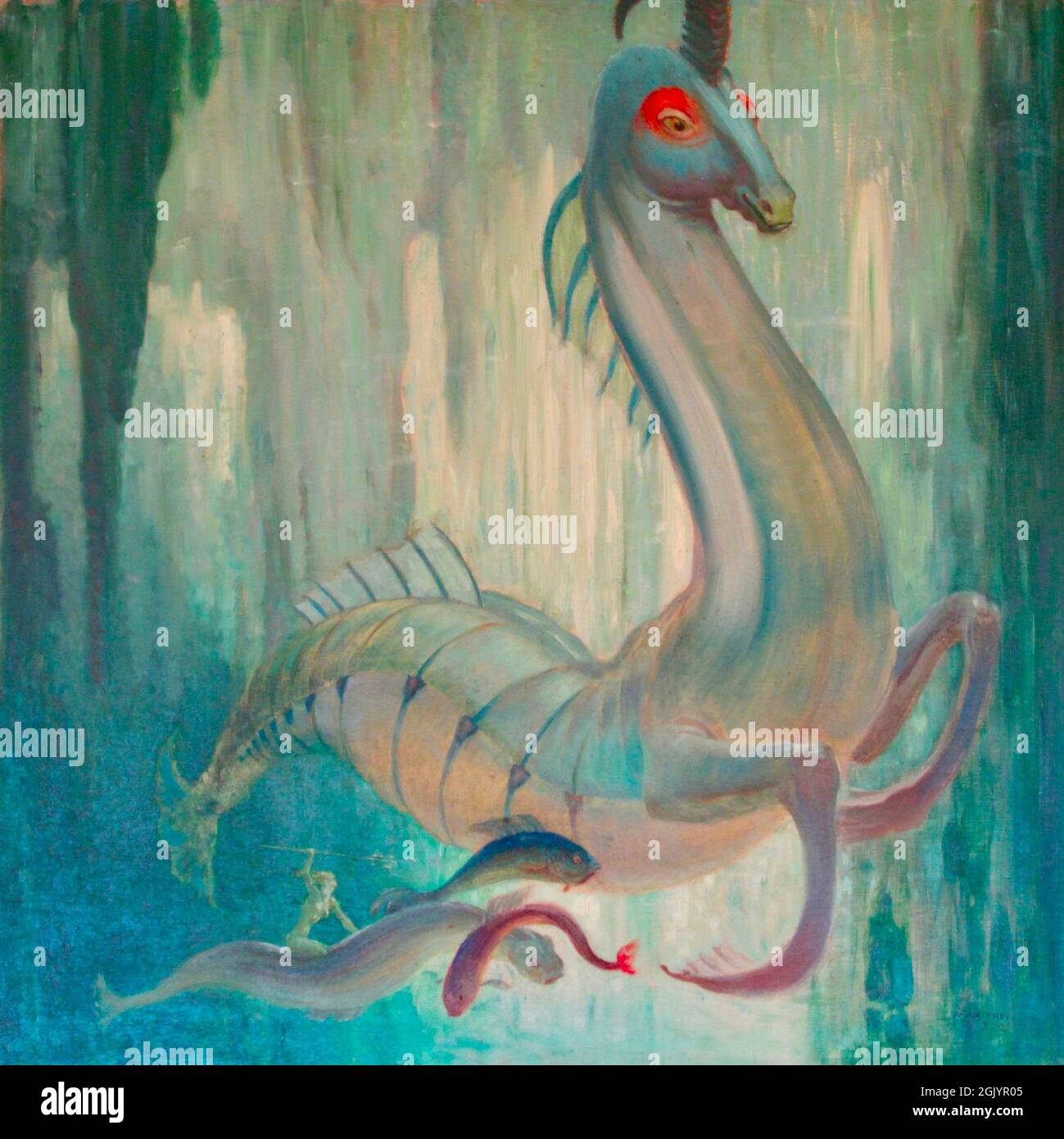 Max Frey Artwork - Amazonas und einhörniges Meerpferd - 1932 Stockfotografie - Alamy