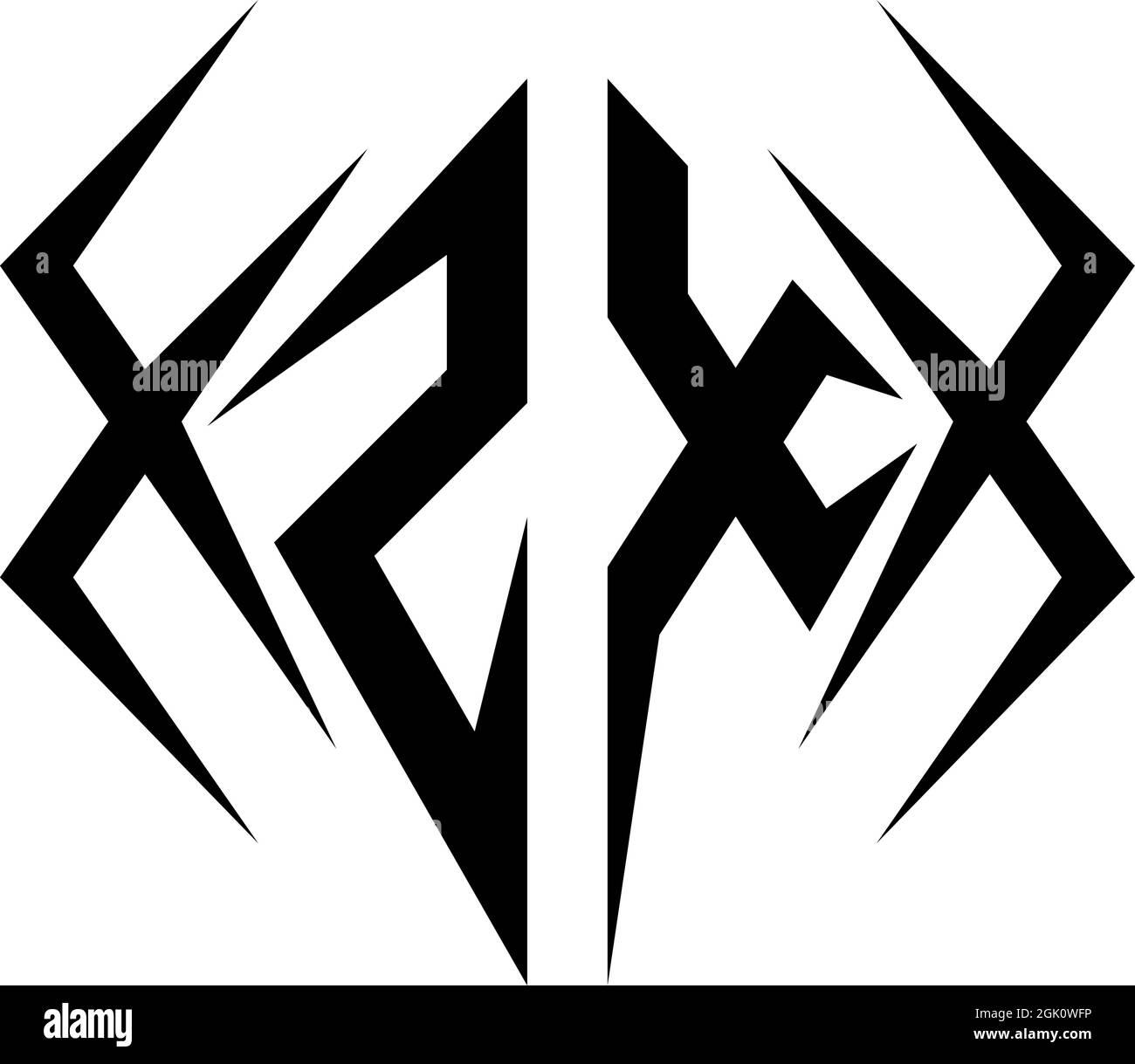 Initial ZX Logo Design mit Cool-Stil, Logo Business Branding Stock ...