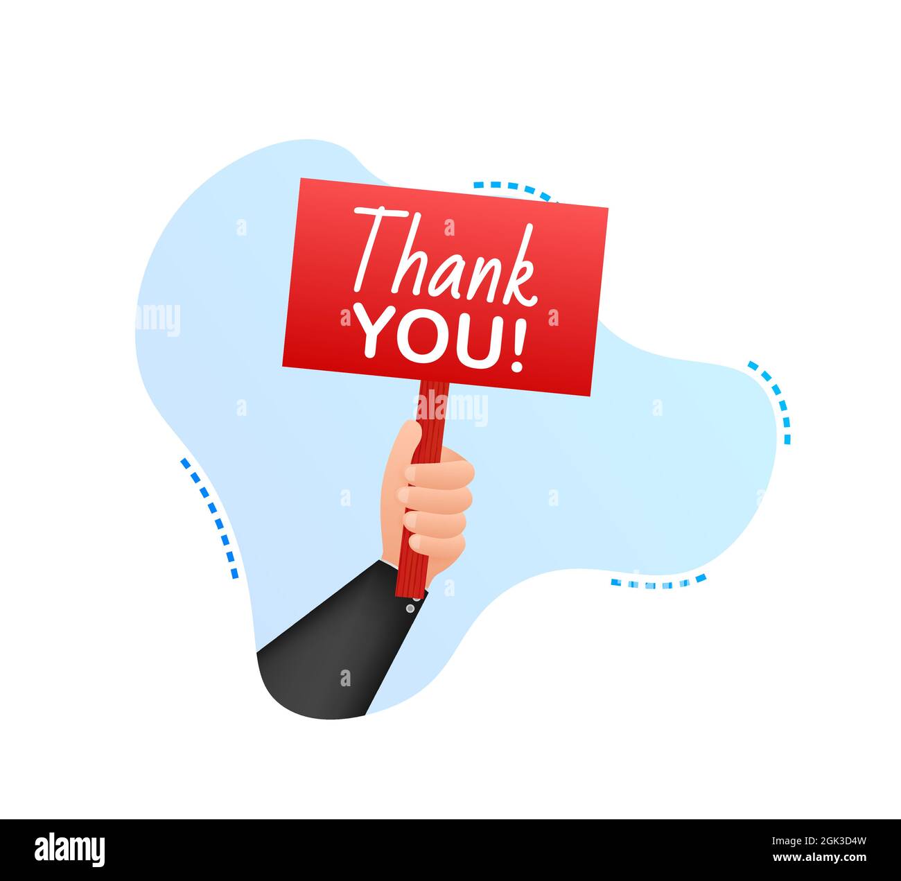 Danke. Cartoon Poster mit Hand halten Plakat für Banner-Design. Banner ...