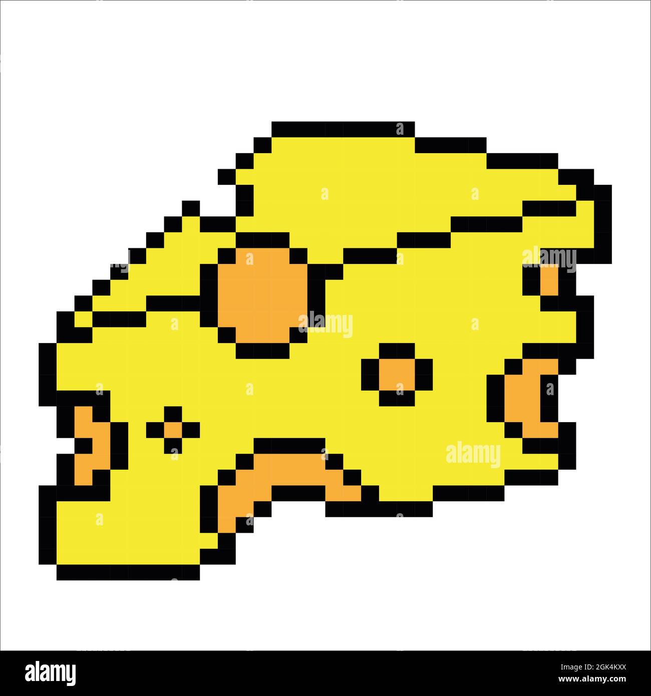 Käse Pixel Art isoliert auf weißem Hintergrund. Bit-Symbol. Pixel ...