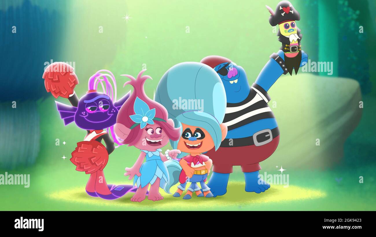 TROLLSTOPIA, (aka TROLLS TOPIA), von links: Laguna (Stimme: Anita Kalathara), Poppy (Stimme ...