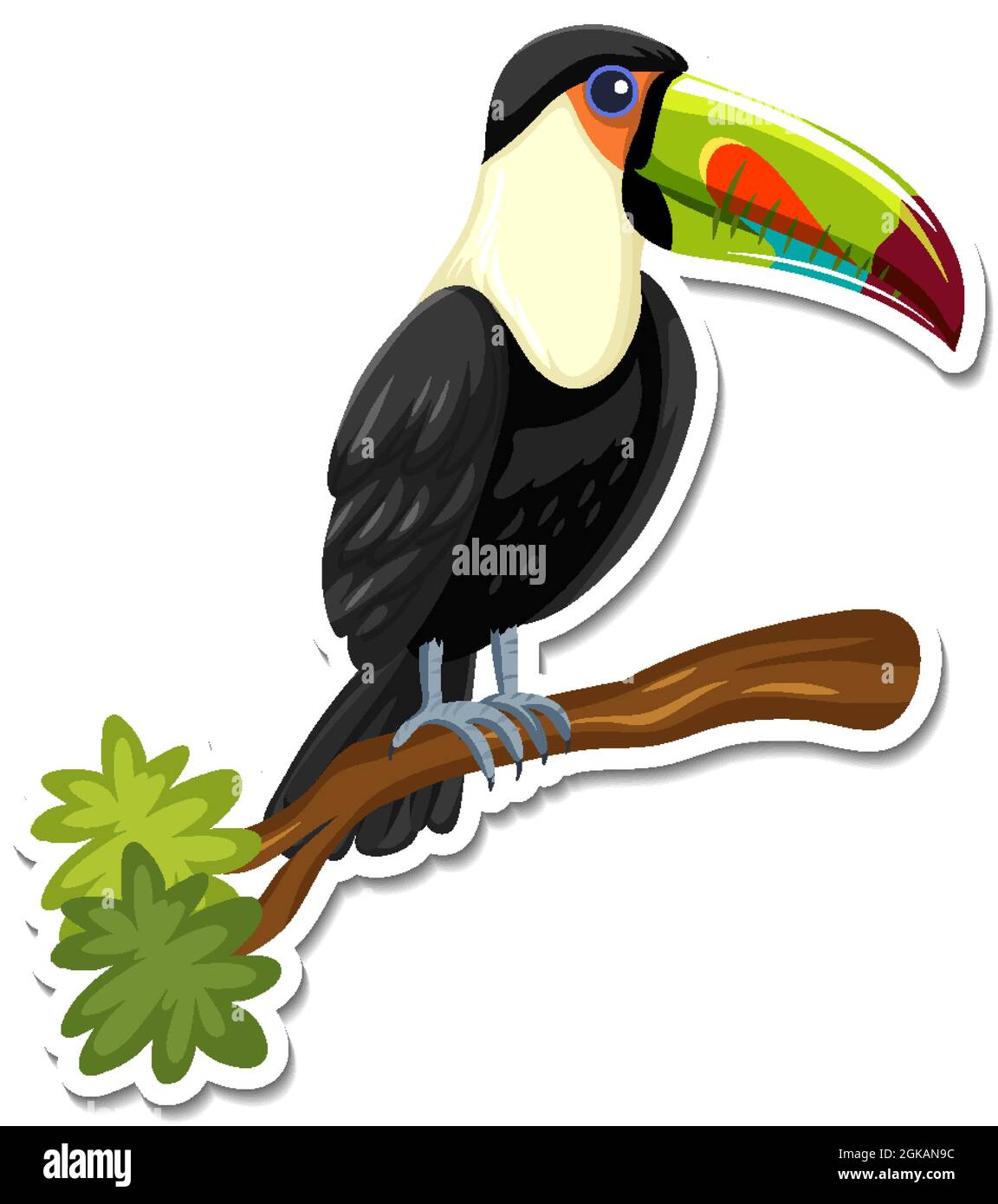 Eine Stickervorlage von Tukan Cartoon Figur Illustration Stock ...