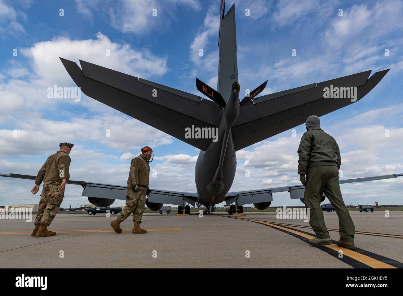 US Air Force LT. Col. Tom Cervini, ein Stratotanker-Pilot der KC-135R ...