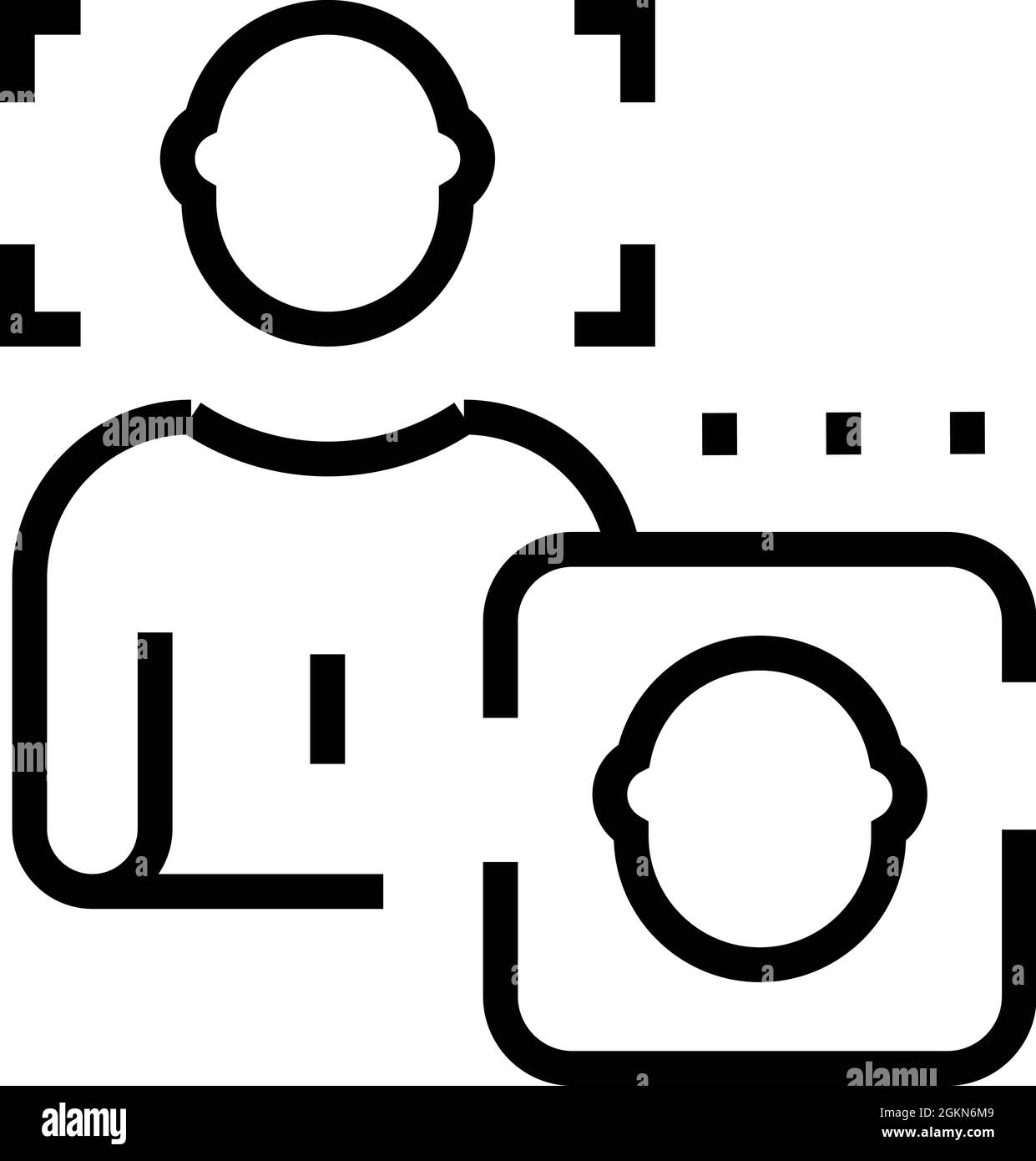 Umrissvektor für das Symbol für die Gesichtsautorisierung ...