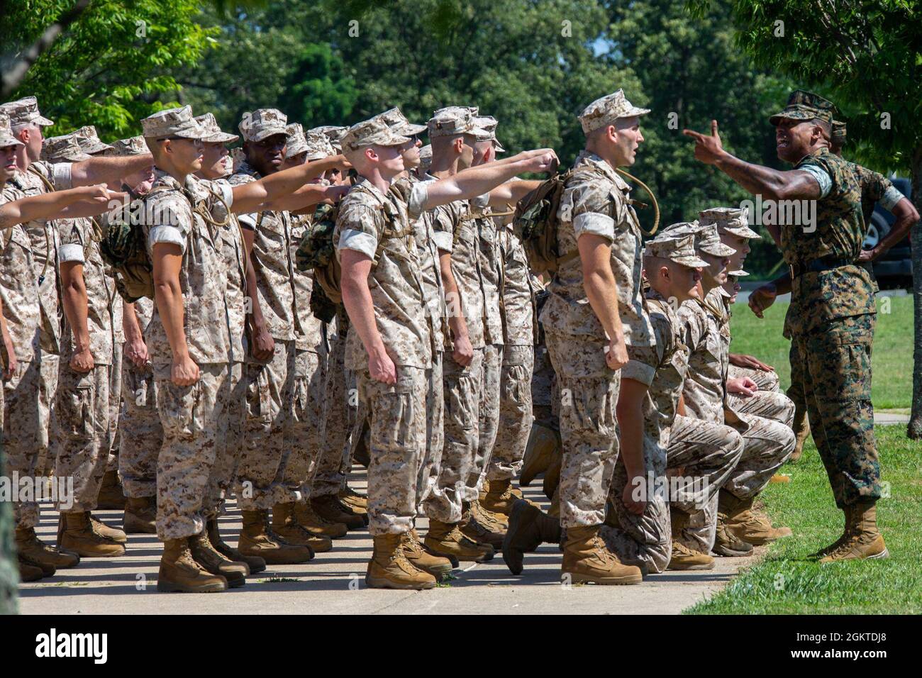 US Marine Corps Offizierskandidaten von Alpha und Delta Company, werden ...