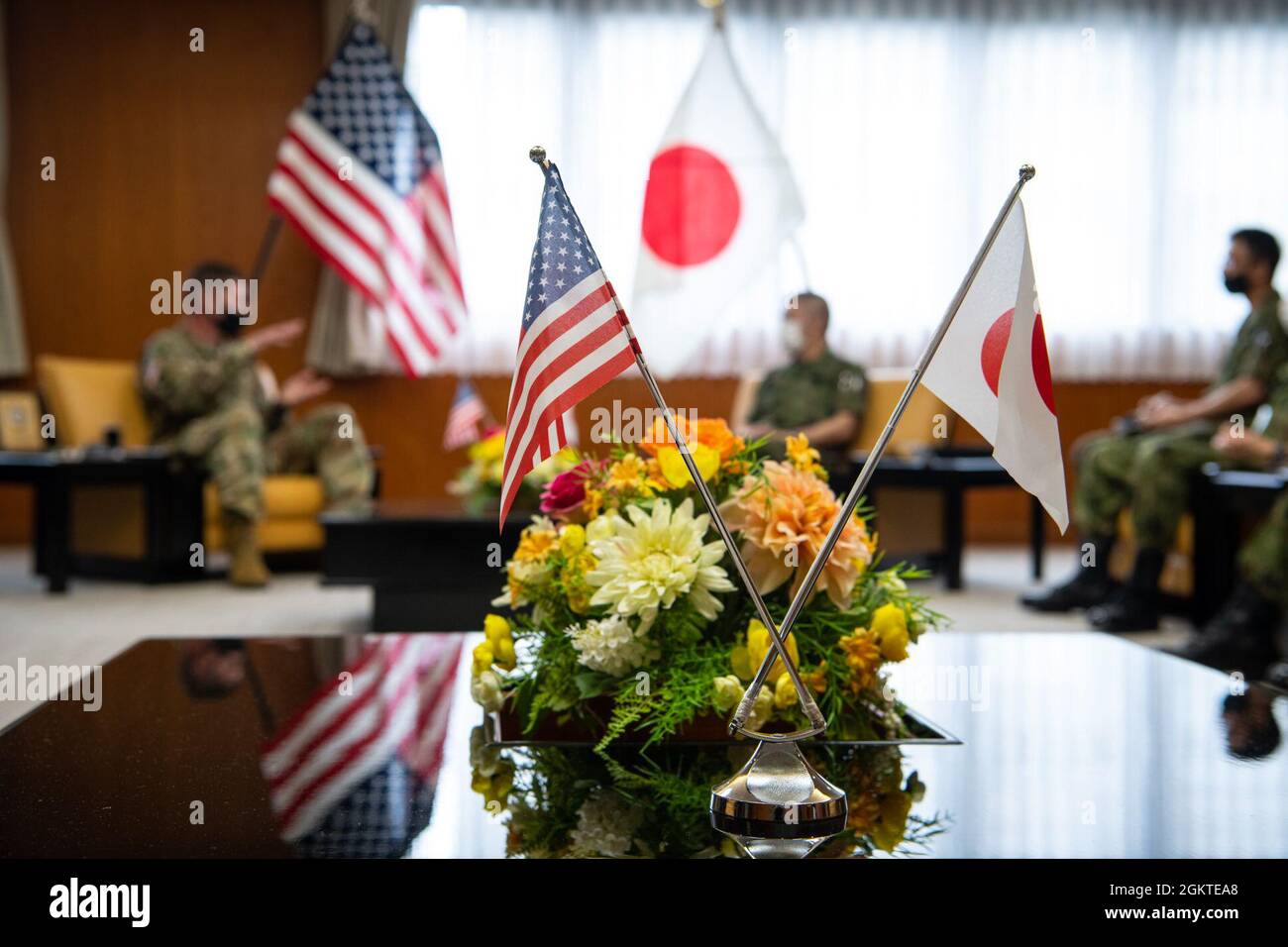 Brig. General Joel Vowell, Kommandeur der US-Armee Japan, führt während ...