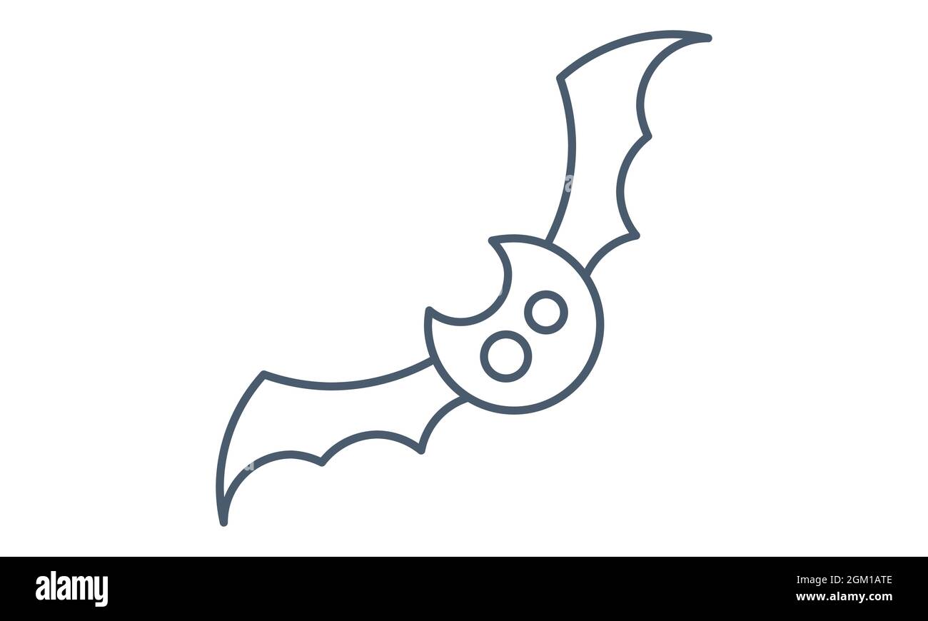 Fledermaus-Symbol, bunte flache Halloween Fledermaus-Symbole. Dünnes ...