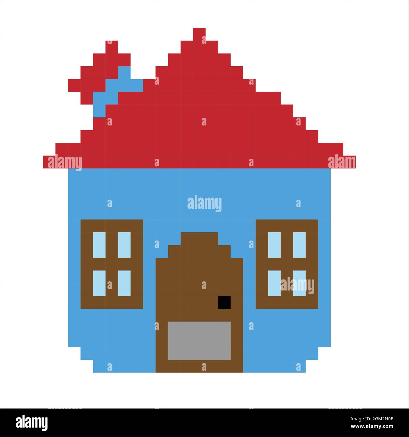 Haus Pixel Art isoliert weißen Hintergrund Vektor-Illustration ...