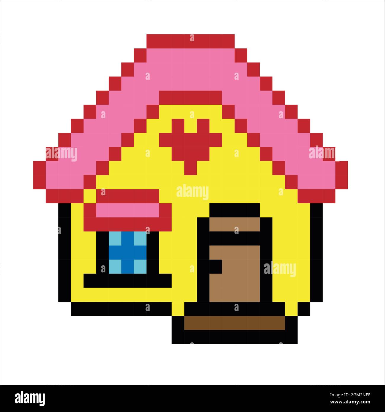 Haus Pixel Art isoliert weißen Hintergrund Vektor-Illustration ...