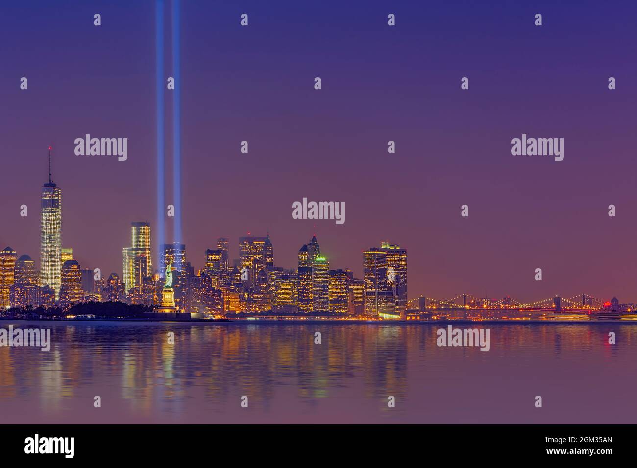Manhattan 911 Tribute - die Skyline von New York City in Lower ...