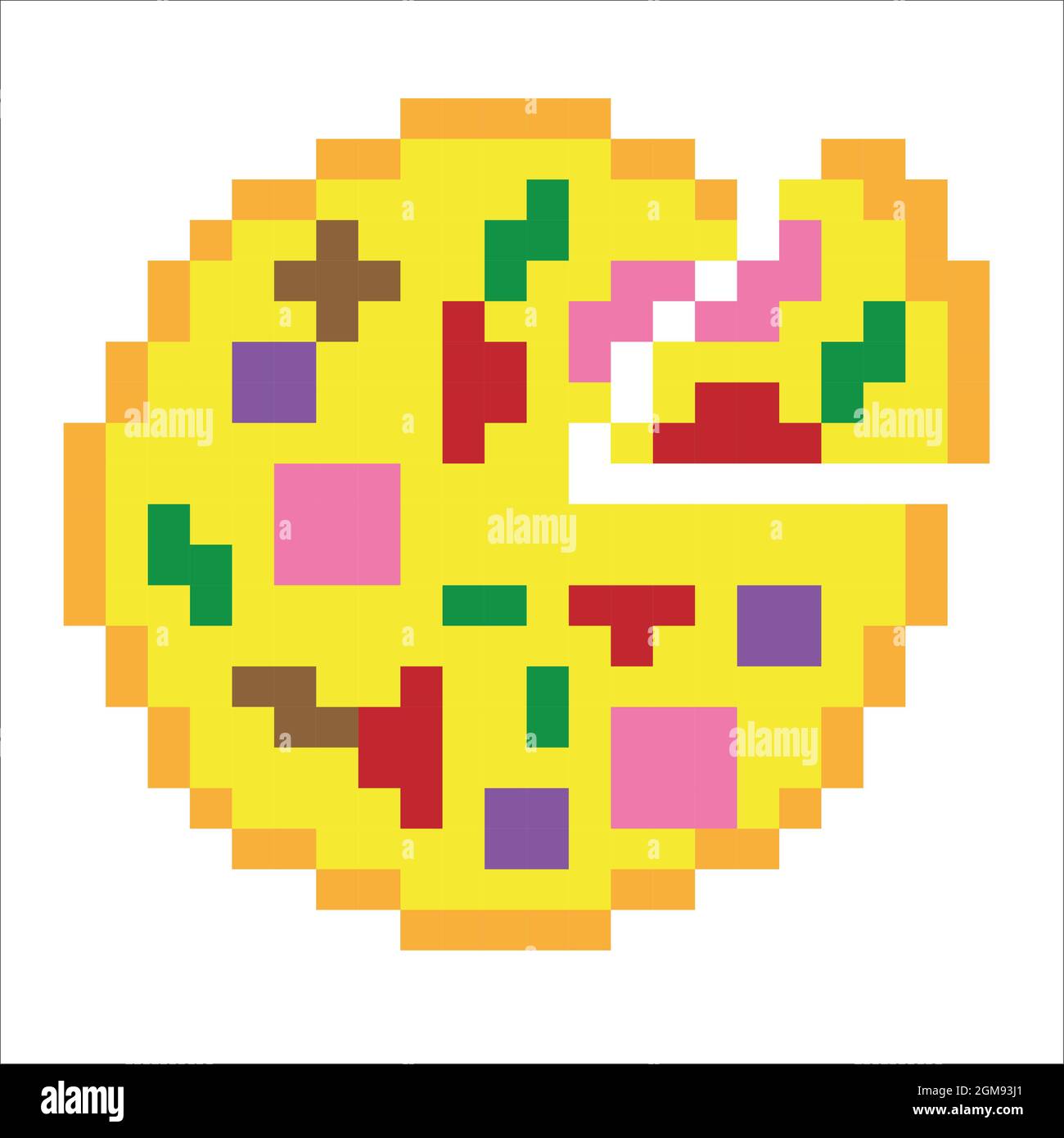 Pizza Pixel Art isoliert auf weißem Hintergrund. Bit-Symbol. Pixel ...
