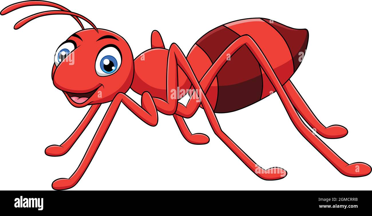 Niedliche Ameise Cartoon Vektor Illustration Stock-Vektorgrafik - Alamy