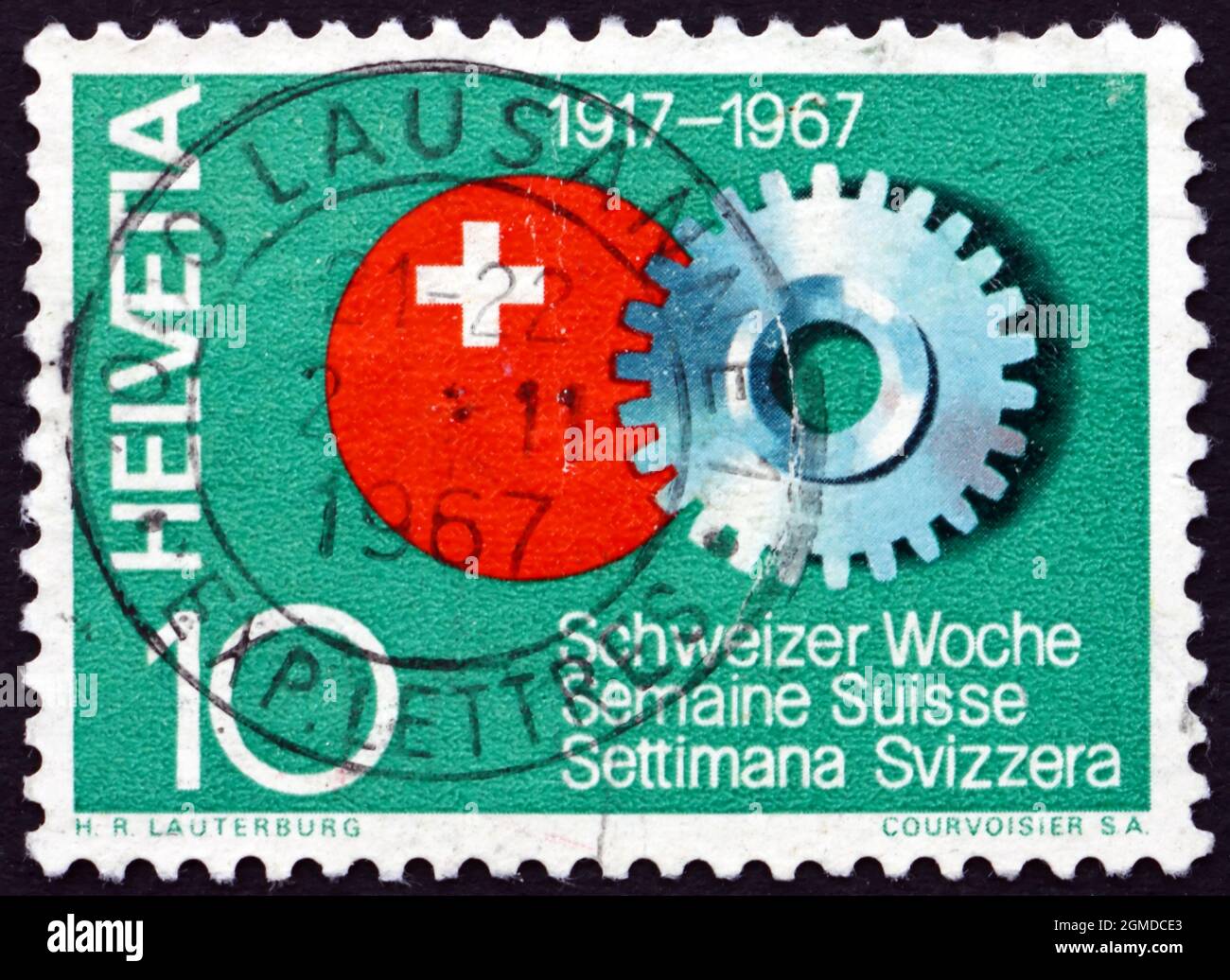 SCHWEIZ - UM 1967: Eine in der Schweiz gedruckte Briefmarke zeigt ...