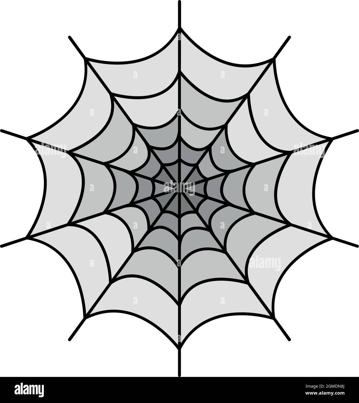 Symmetrisches Spinnennetz-Symbol. Kontur symmetrische Spinne Web Vektor ...