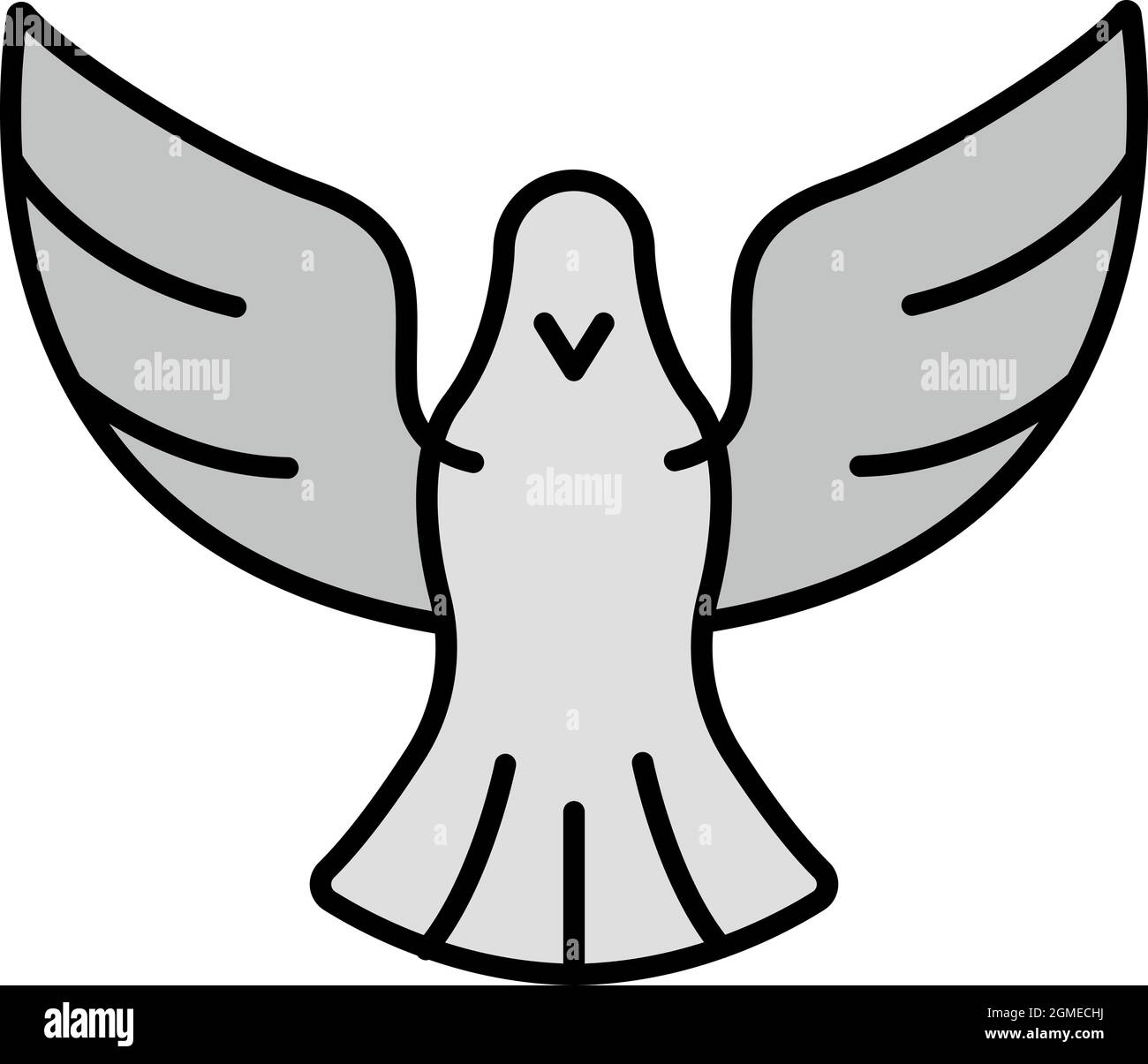 Friedenstaube-Symbol. Kontur Peace Dove Vektor Symbol Farbe flach ...