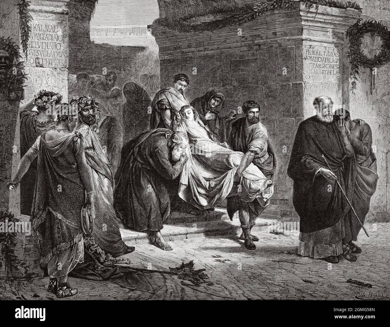 Christlicher Märtyrer im römischen Zirkus, Gemälde von Albert Baur ...