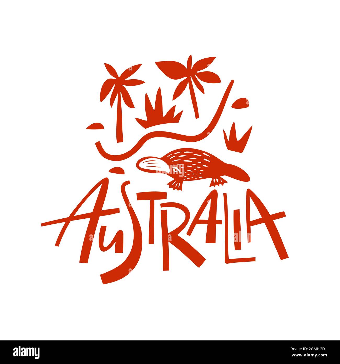 Vektor Hand gezeichnet stilisierte Karte von Australien ...