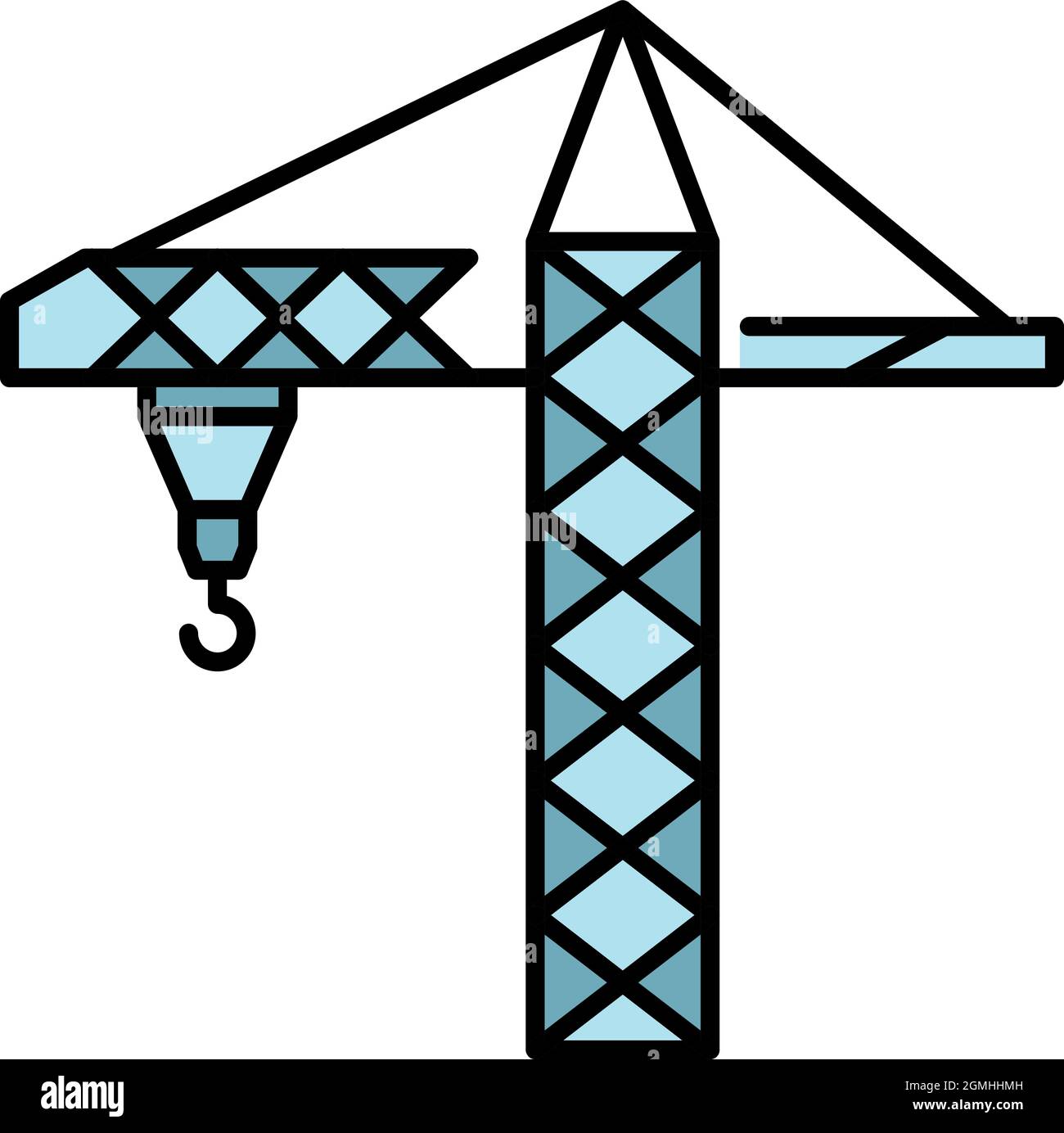 Symbol für den Baukran. Kontur Konstruktion Kran Vektor Symbol Farbe ...