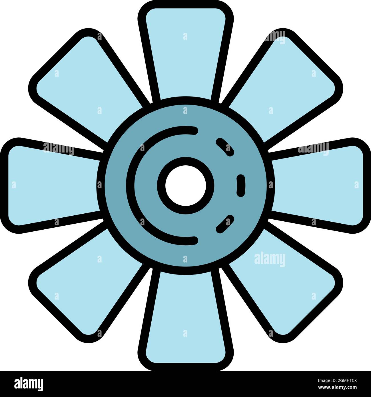 Auto-Fan-Symbol. Umriss Auto Fan Vektor Symbol Farbe flach isoliert ...