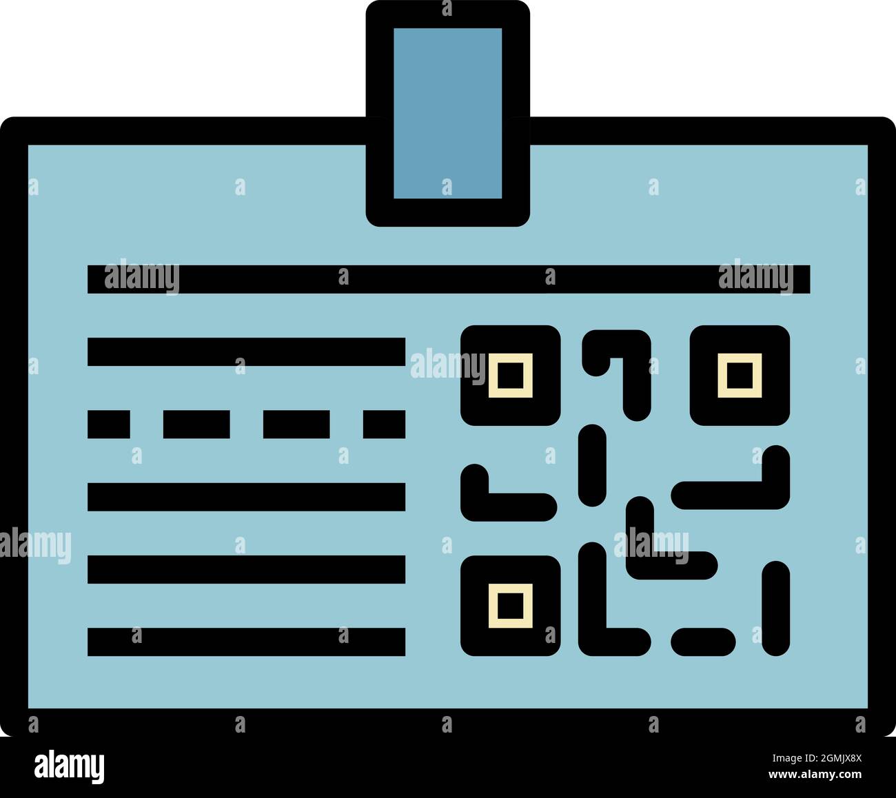 Badge mit QR-Code-Symbol. Umriss Badge mit QR-Code Vektor-Symbol Farbe ...