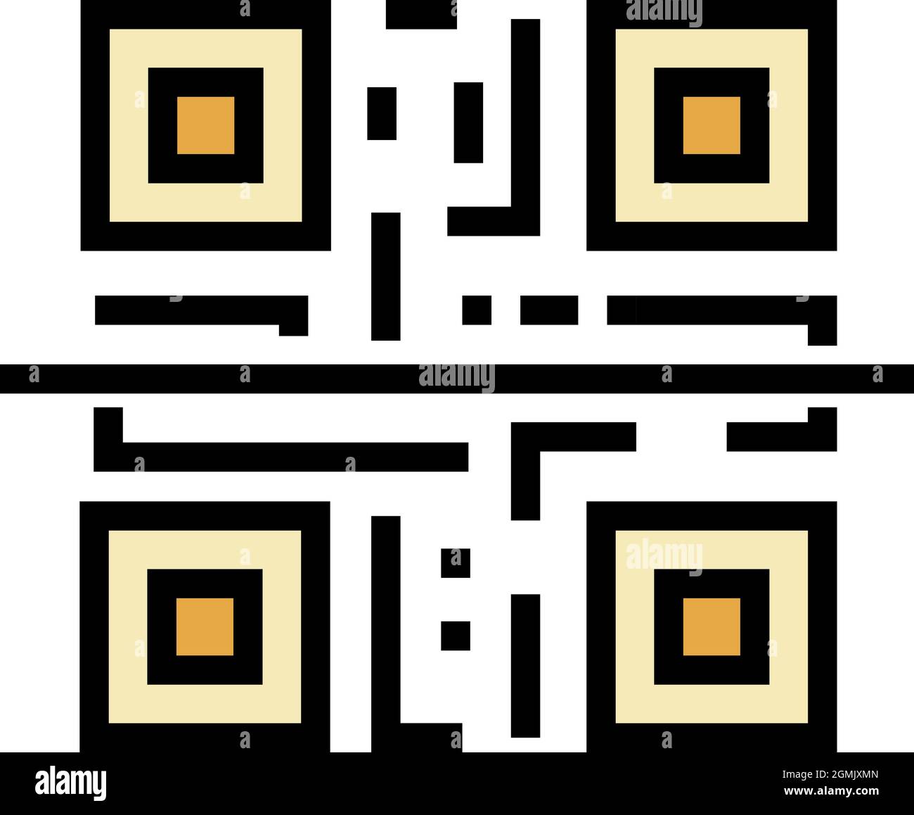 Symbol für QR-Code-Scan. Umriss QR-Code Scan Vektor-Symbol Farbe flach ...