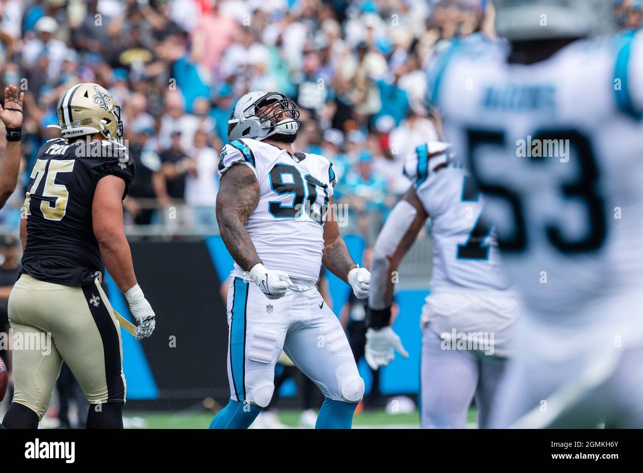 19. September 2021: Carolina Panthers defensive Tackle Daquan Jones (90 ...