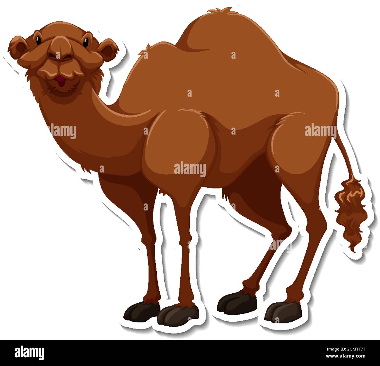 Eine Stickervorlage von Kamel Cartoon Figur Illustration Stock ...