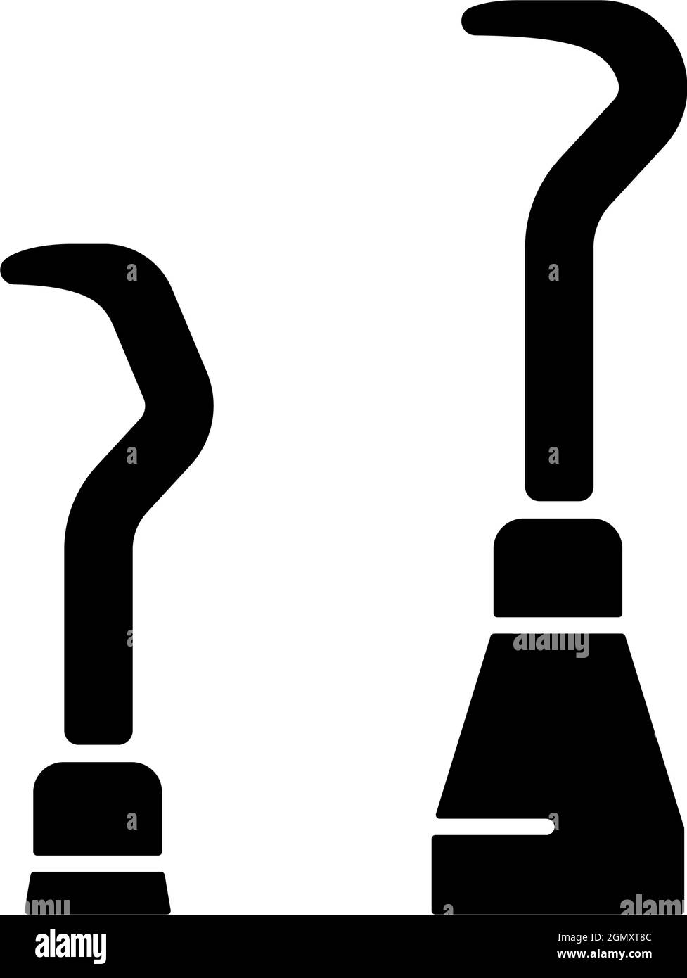 Scaler- und Kürette-Glyphen-Symbol in Schwarz Stock-Vektorgrafik - Alamy