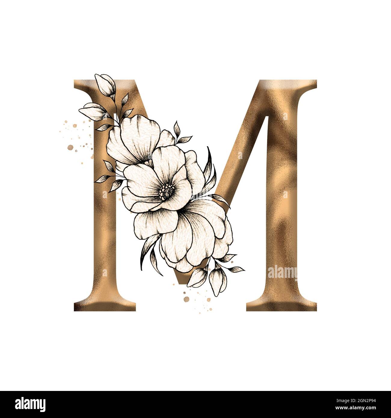 Vintage floral alphabet, buchstaben m -Fotos und -Bildmaterial in hoher ...