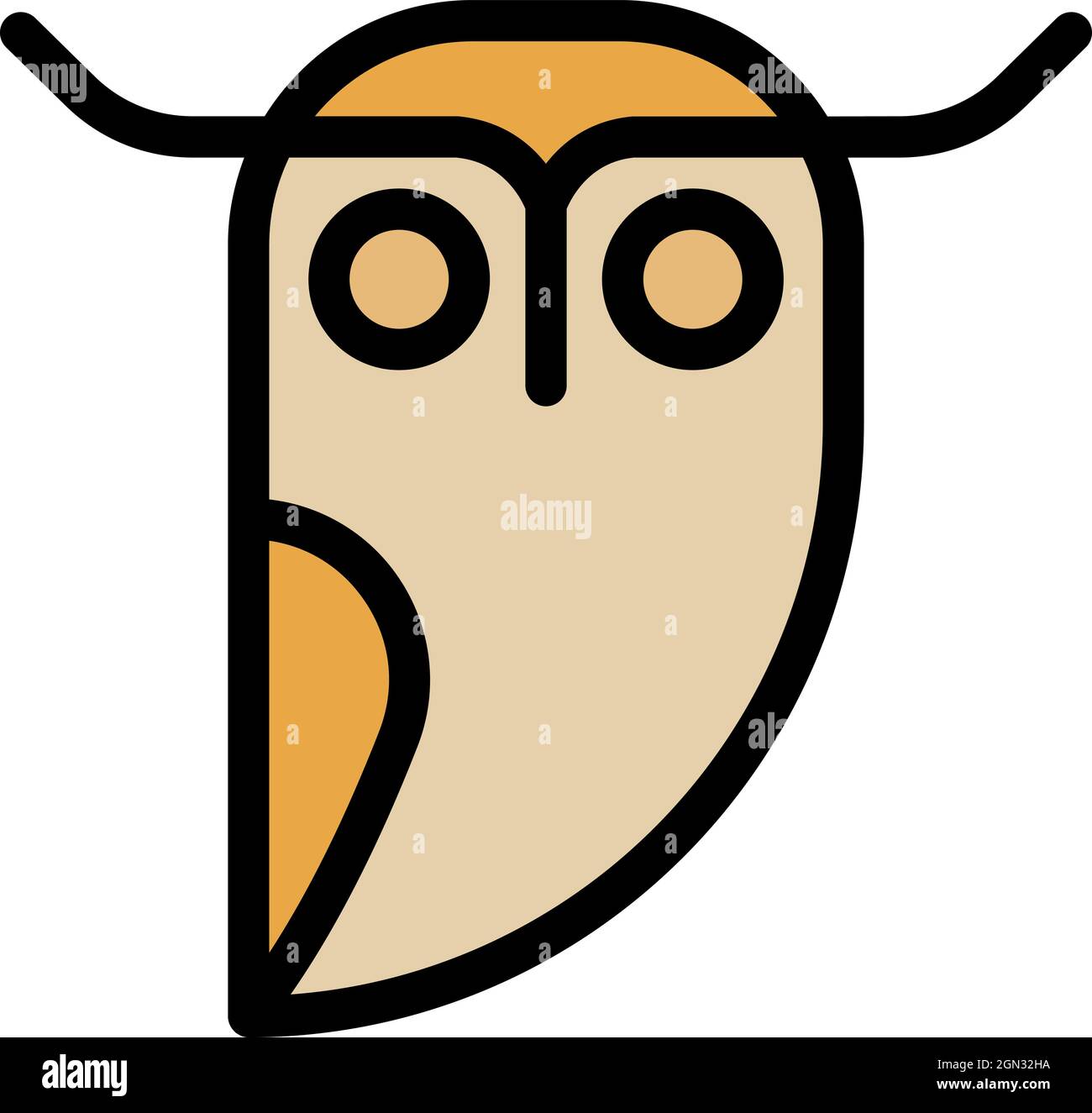 Stilisierte Eule Silhouette Symbol. Umriss stilisierte Eule Silhouette ...