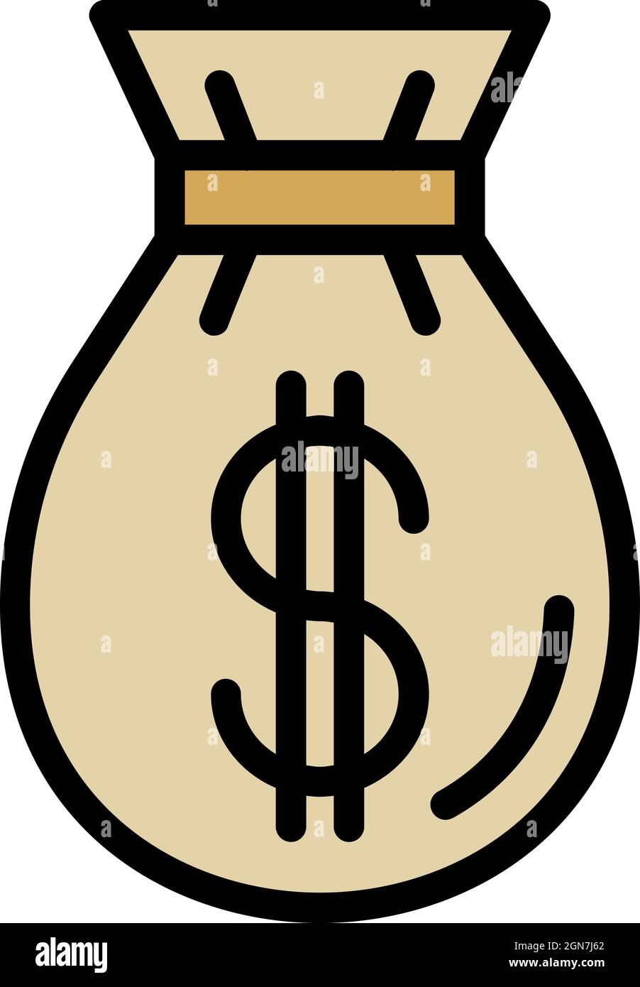Geldbeutel-Symbol. Umriss Geldbeutel Vektor Symbol Farbe flach isoliert ...