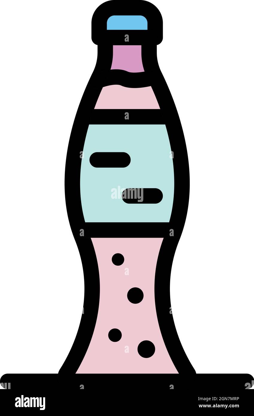 Flasche Cola Icon aus Glas. Umriss Klasse Flasche Cola Vektor Symbol ...