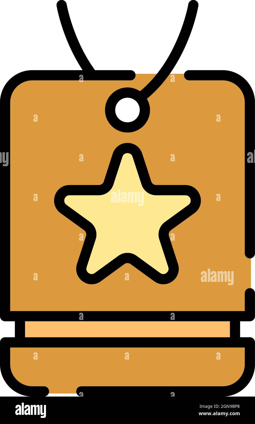 Abzeichen mit Sternsymbol. Umriss Abzeichen mit einem Stern Vektor ...