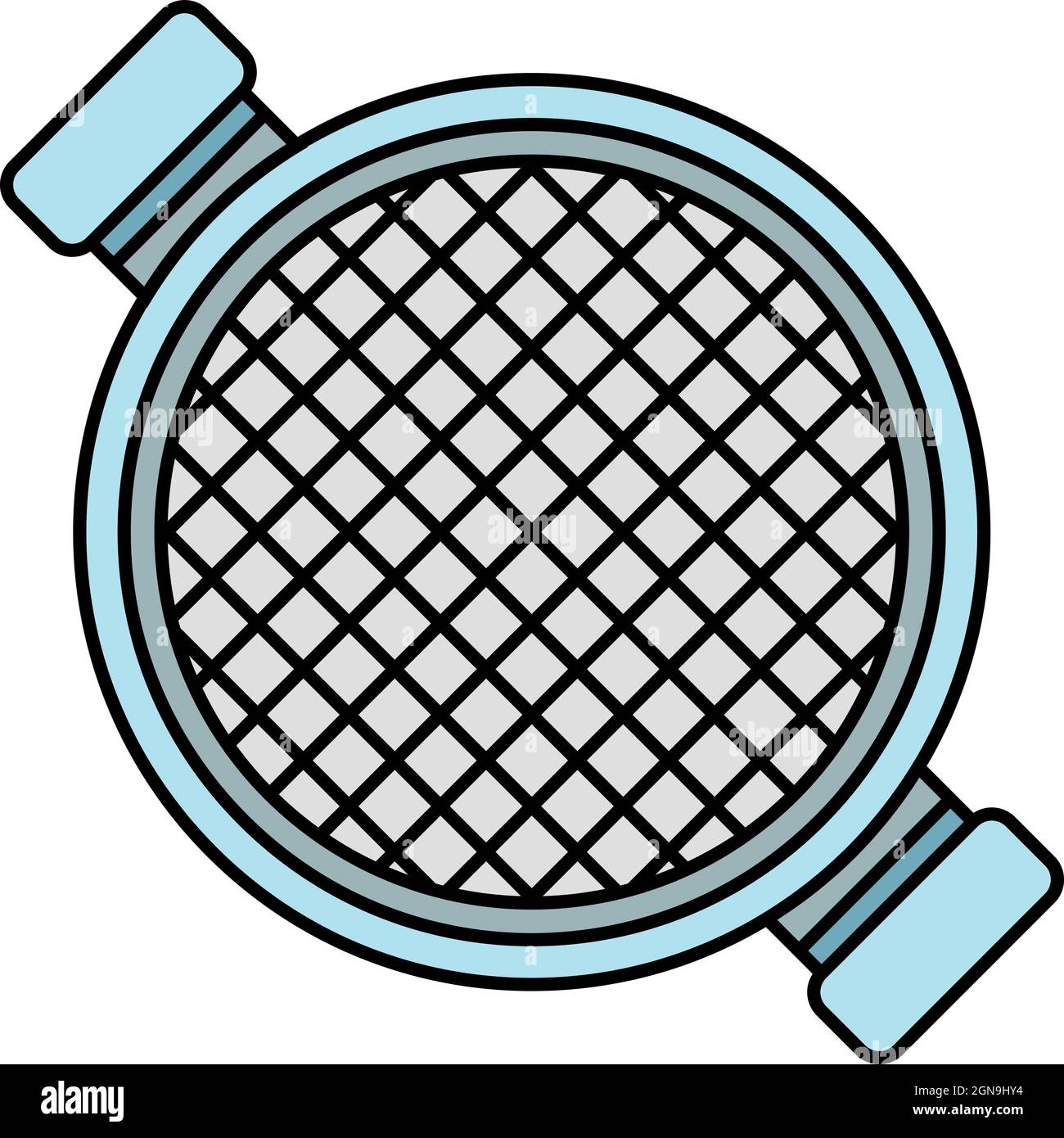 Sieb-Symbol in der Draufsicht. Kontur Draufsicht Sieb Vektor Symbol ...