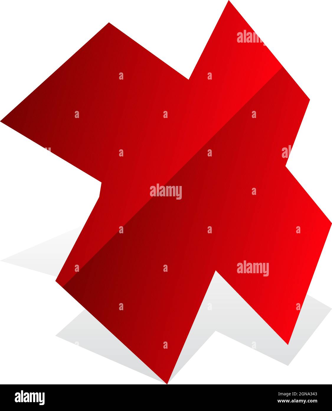 Rotes X als Symbol für Einschränkung, Verbot, Verbot, Scheitern ...