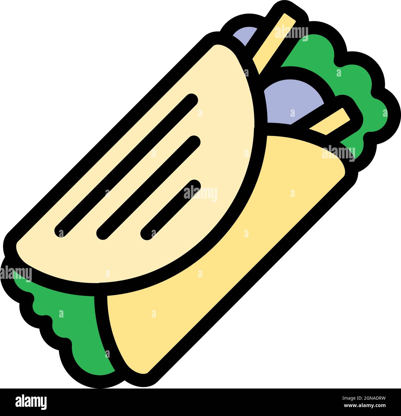 Kebab-Symbol. Kontur Kebab Vektor Symbol Farbe flach isoliert Stock ...