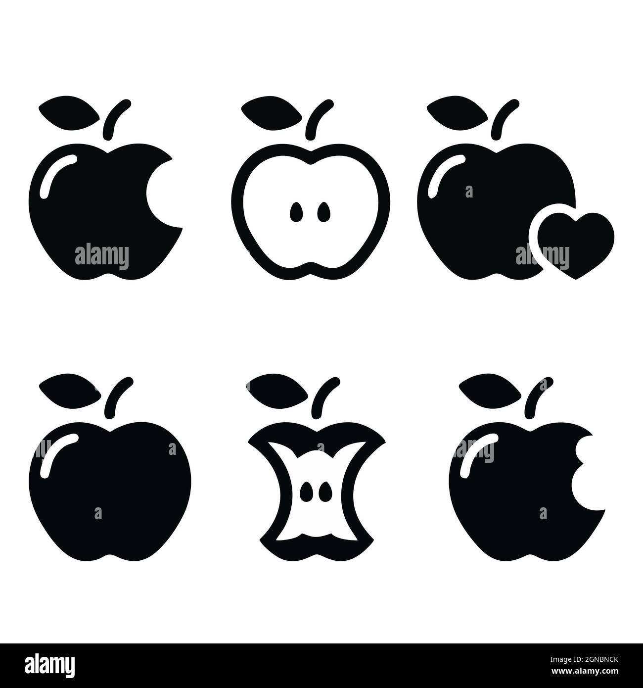 apple-Symbol isoliert auf weißem Hintergrund aus der ...