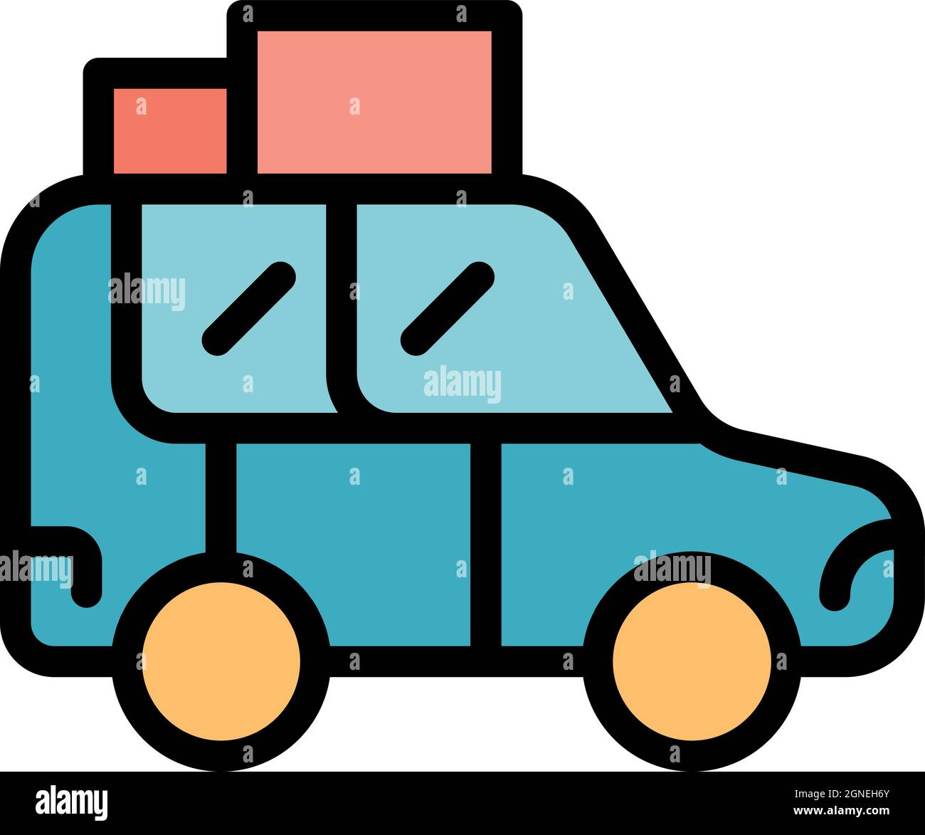 Symbol für moderne Dachbox. Umriss modernen Auto Dach Box Vektor Symbol ...