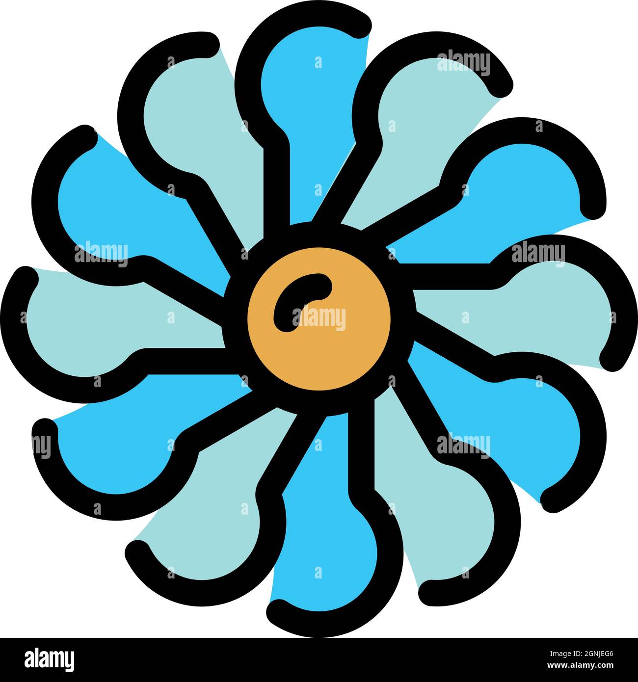 Rotatorsymbol für mehrere Rotorblätter. Umriss Multi Blades Rotator ...