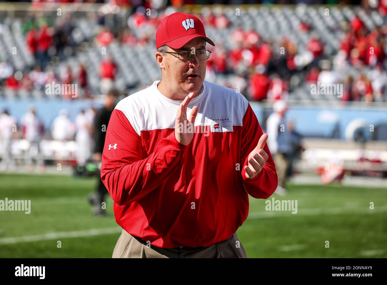 25. September 2021: Der Cheftrainer der Wisconsin Dachse Paul Chryst ...