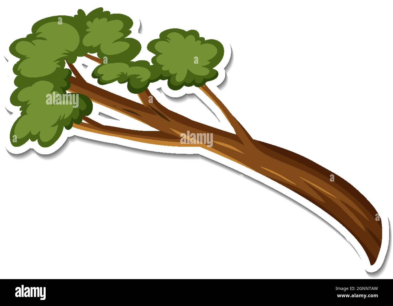 Eine Stickervorlage von Baum Zweig Cartoon Illustration Stock ...