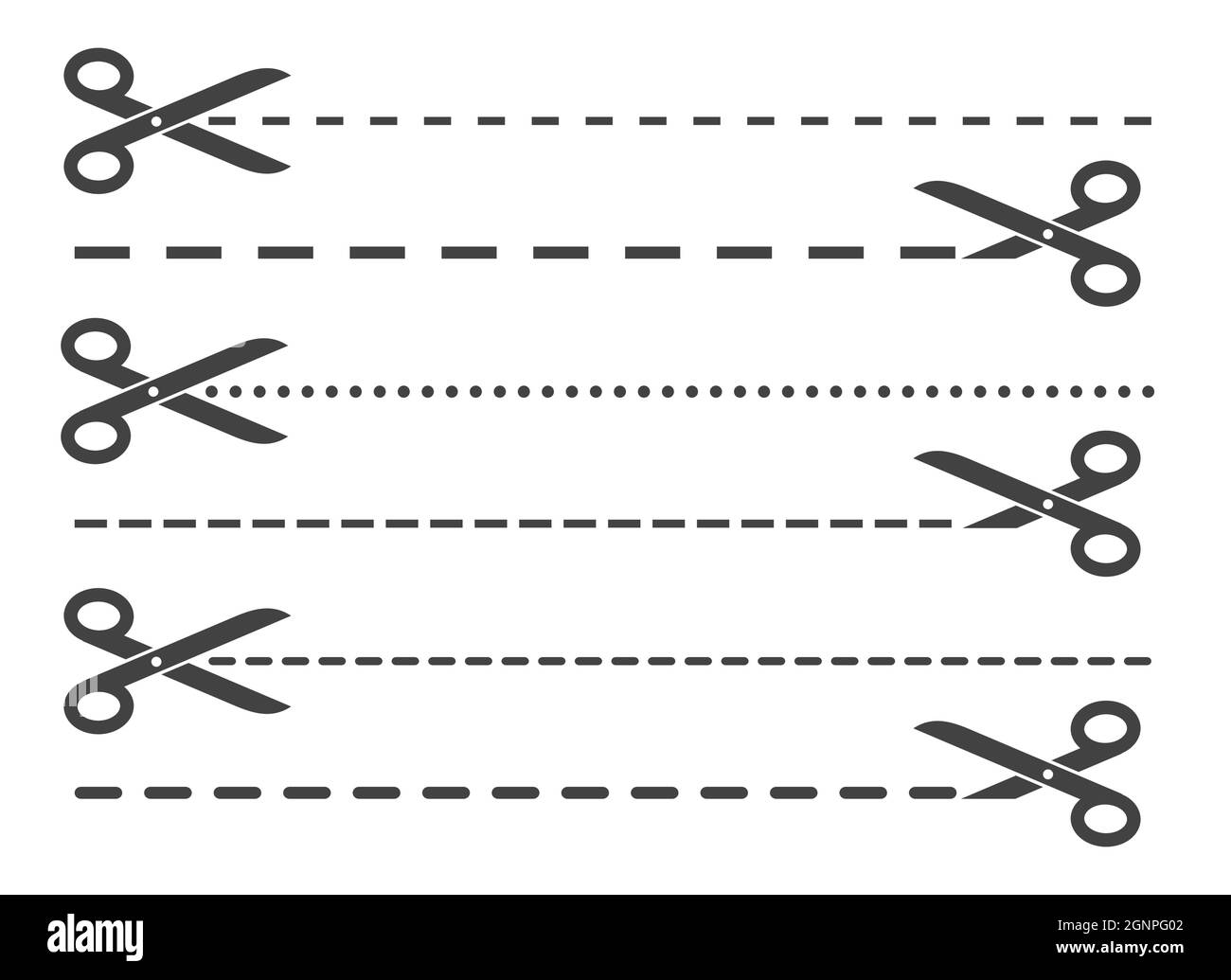 Schere symbol mit trennlinie Schwarzweiß-Stockfotos und -bilder - Alamy