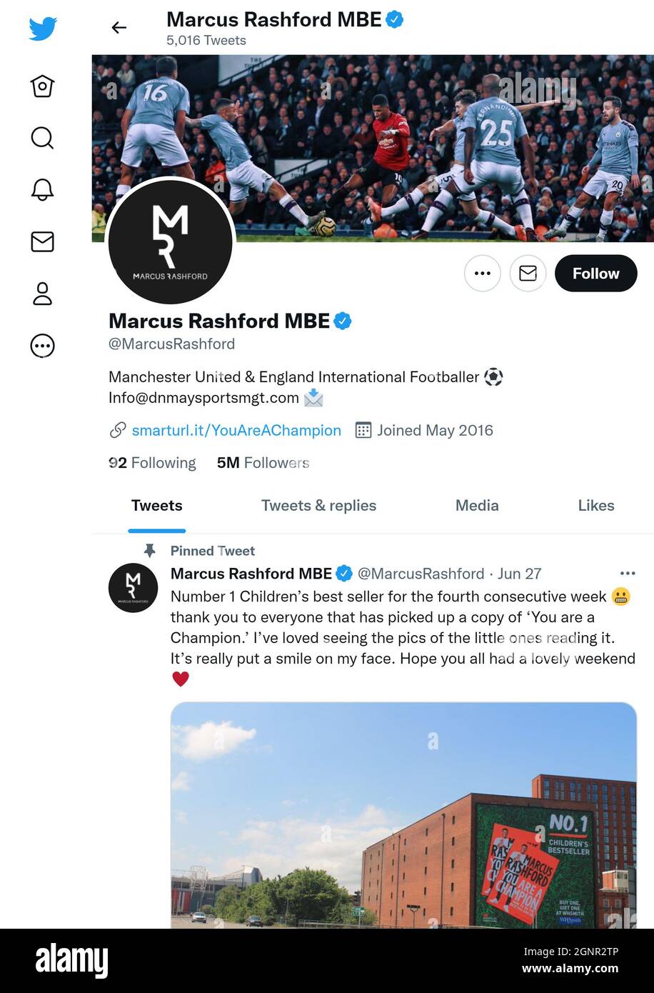 Marcus rashford twitter -Fotos und -Bildmaterial in hoher Auflösung – Alamy