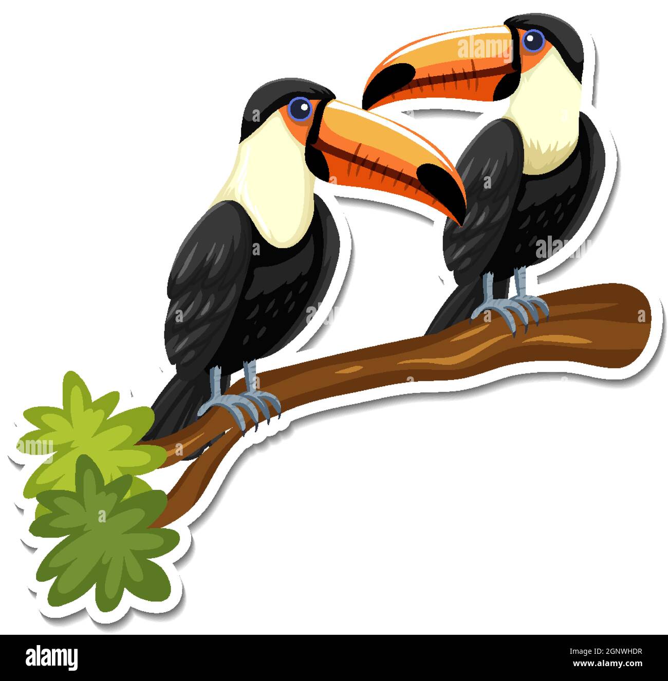 Eine Stickervorlage von Tukan Cartoon Figur Illustration Stock ...