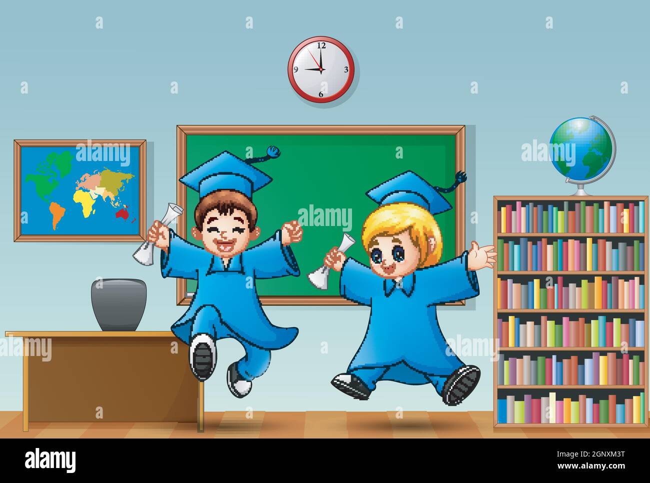 Diplom junge paar cartoon Stock-Vektorgrafiken kaufen - Alamy