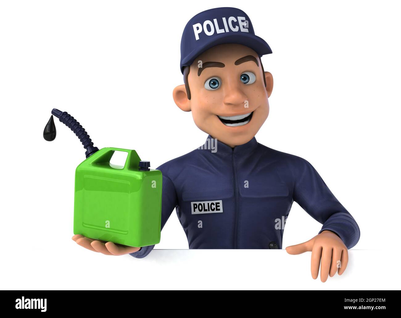 Spaß 3D-Illustration eines Cartoon Police Officer Stockfotografie - Alamy