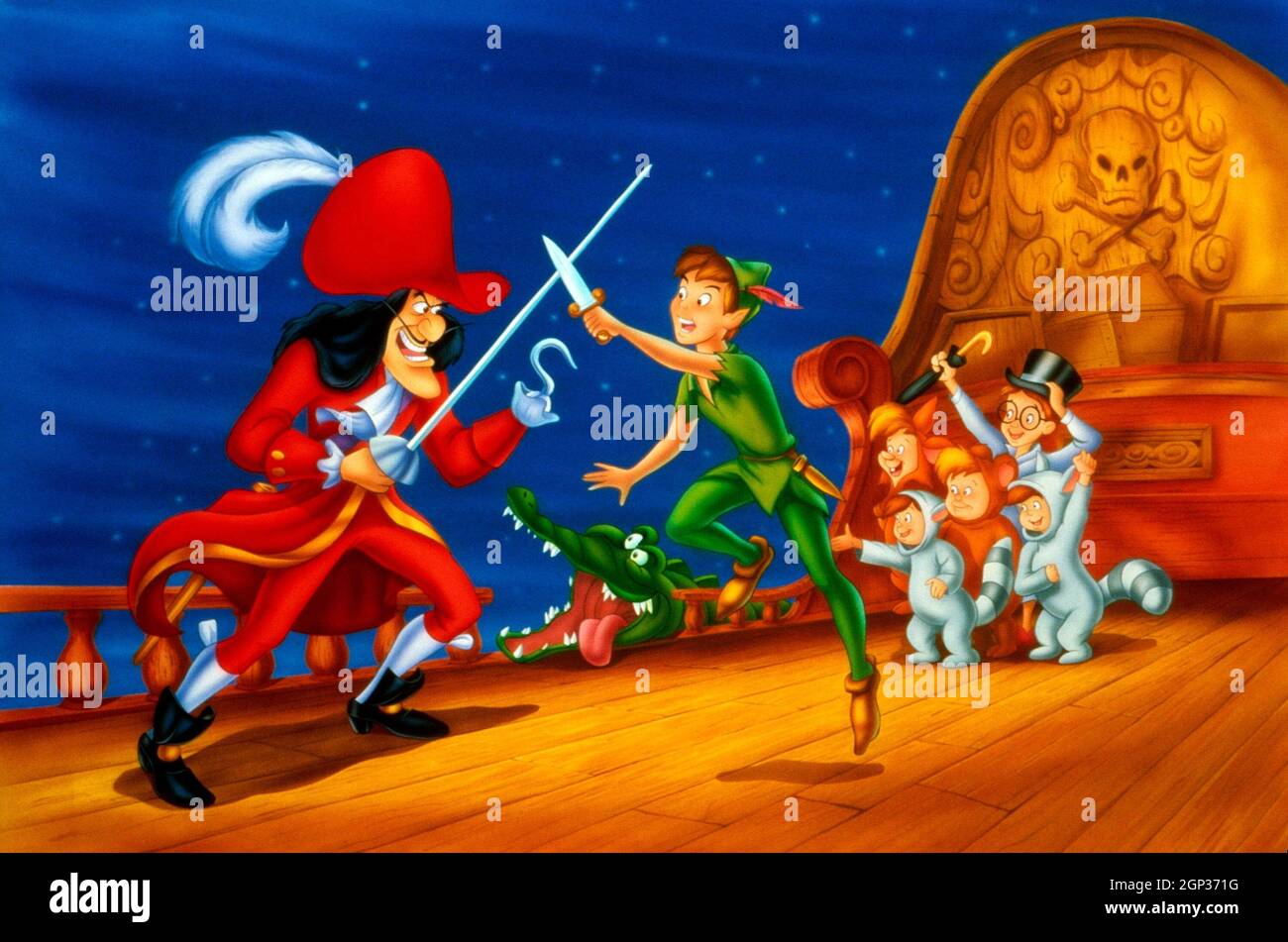 PETER PAN, von links: Captain Hook, Jaws, Peter Pan, Lost Boys,1953 ... PETER PAN, von links: Captain Hook, Jaws, Peter Pan, Lost Boys,1953 ...