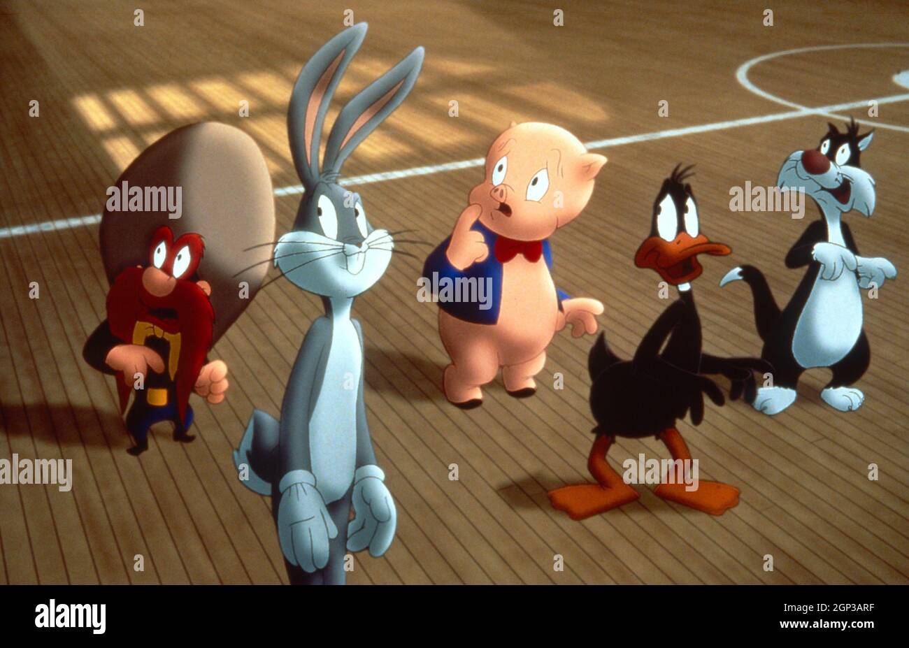 SPACE JAM, von links: Yosemite Sam, Bugs Bunny, Porky Pig, Daffy Duck ...