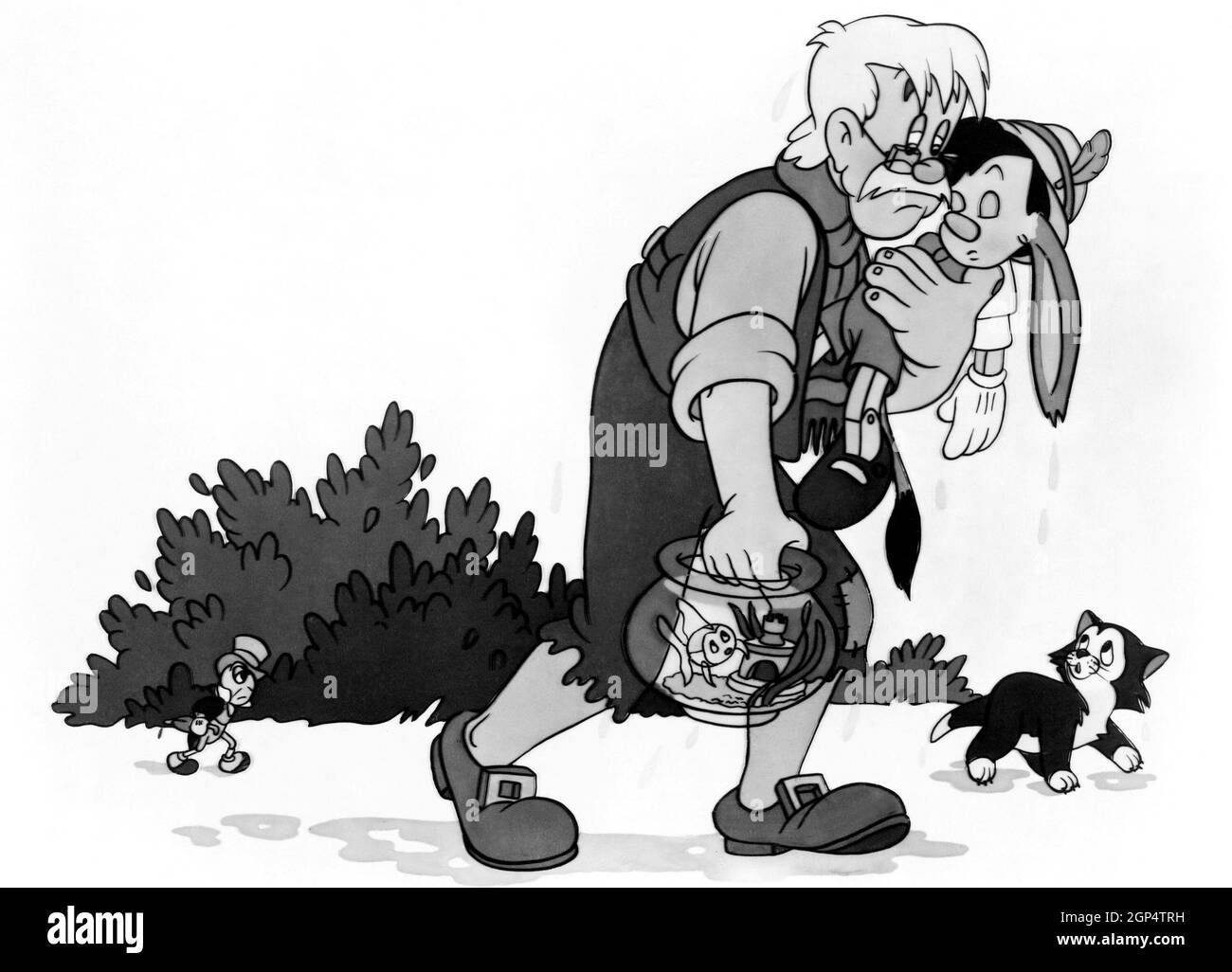 PINOCCHIO, von links, Jiminy Cricket (von Cliff Edwards), Gepetto (von Christian Rub), Cleo, der ...